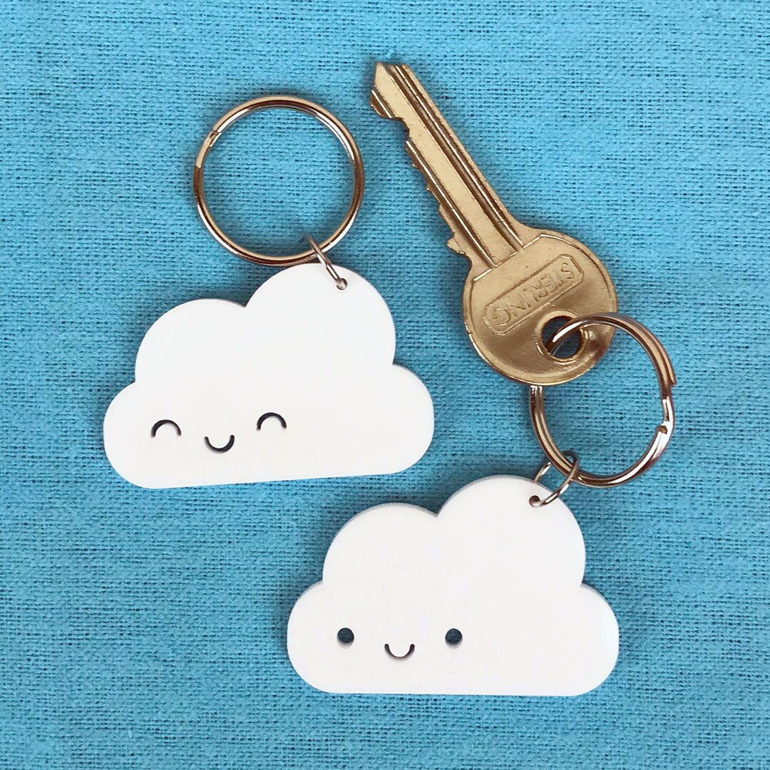 Happy Clouds Kawaii Keyrings - Etsy
