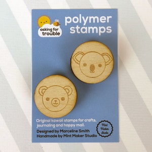 Kawaii Bear & Koala Polymer Stamps - Etsy