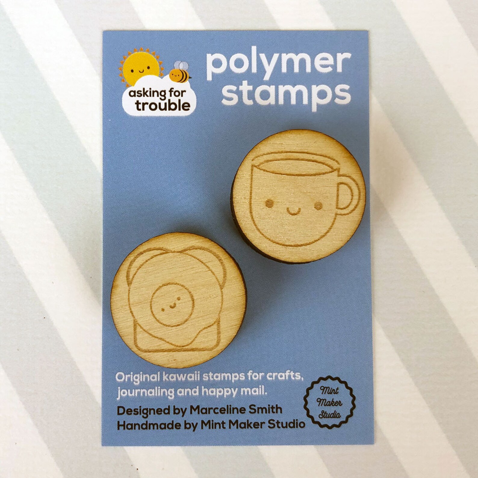 Kawaii Tea & Toast Polymer Stamps - Etsy