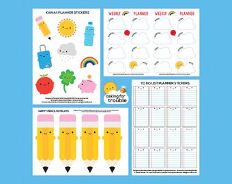 Happy to Do List Reminder Tracker Cute Kawaii Planner Stickers for Erin ...