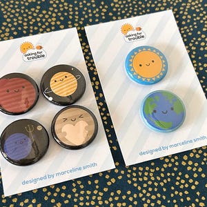 Kawaii Solar System Badges - Planets in Space - Etsy