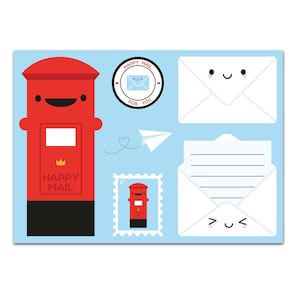 Kawaii Happy Mail Postcard - Etsy
