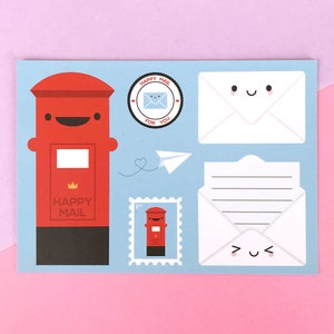 Kawaii Happy Mail Postcard - Etsy