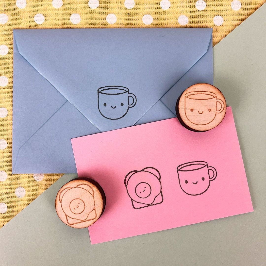 Kawaii Tea & Toast Polymer Stamps - Etsy