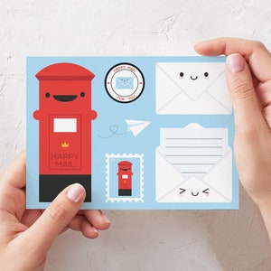 Kawaii Happy Mail Postcard - Etsy