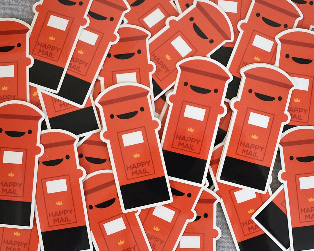Happy Mail Kawaii Postbox Stickers - Etsy