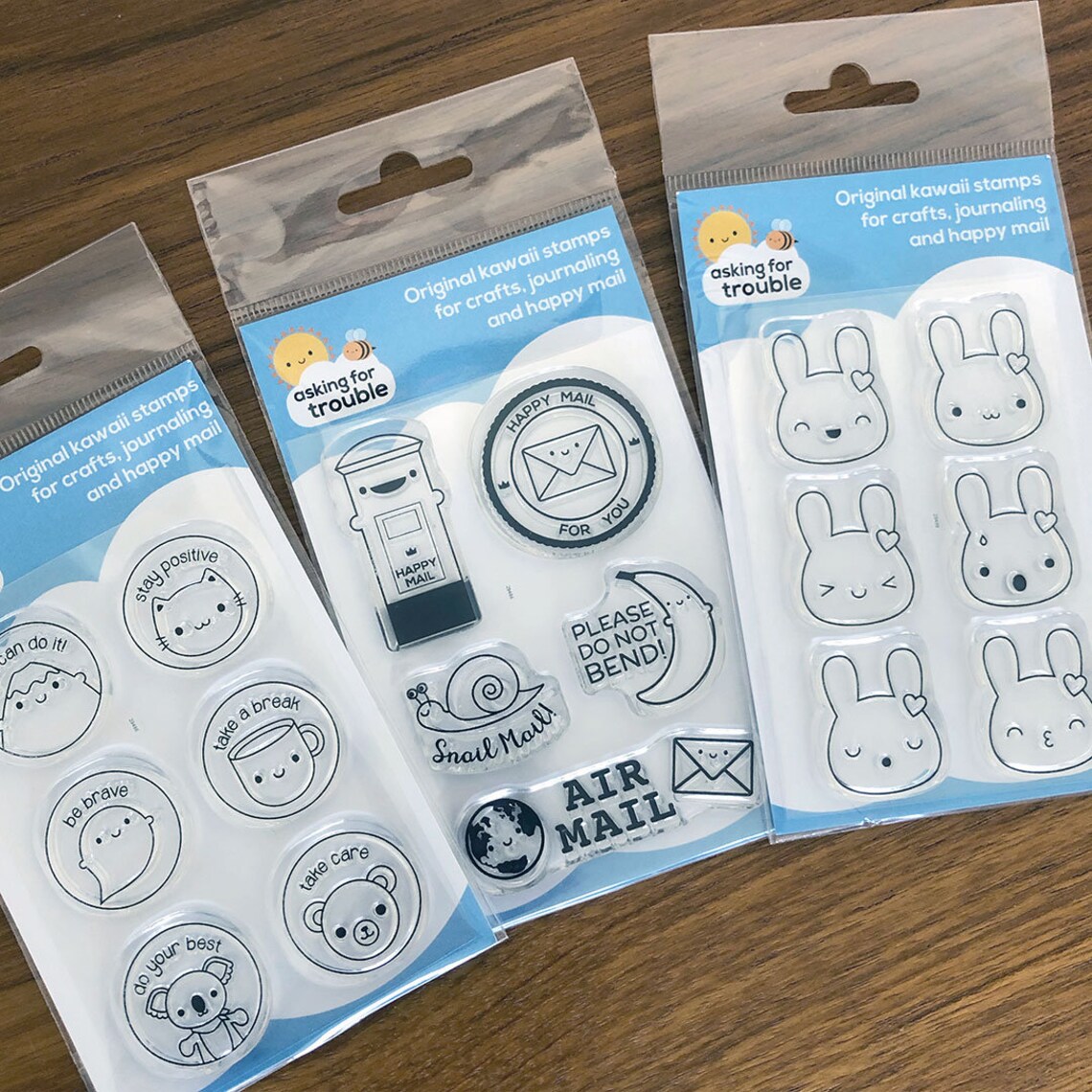 Happy Mail Kawaii Clear Stamps Set | Etsy