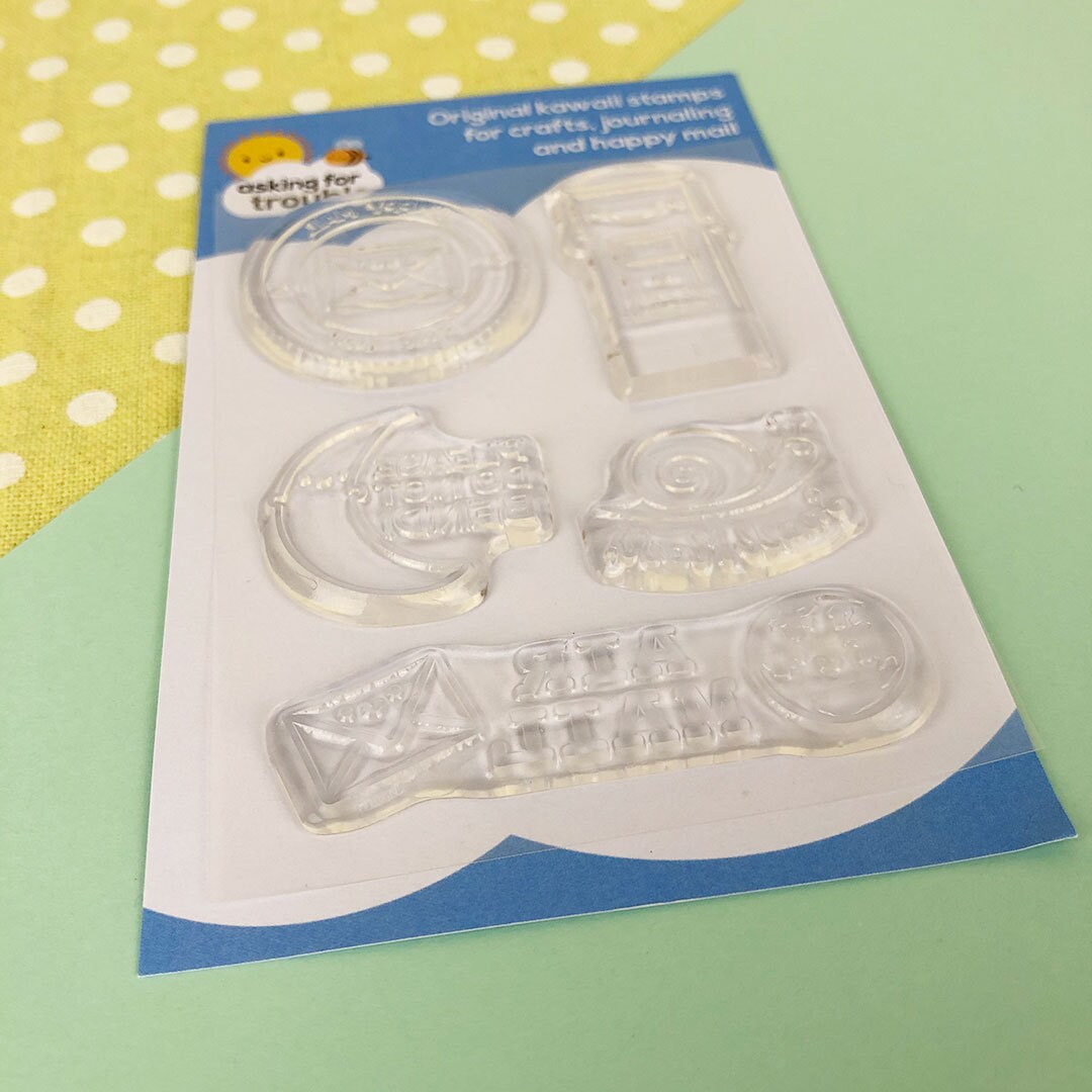 Happy Mail Kawaii Clear Stamps Set | Etsy