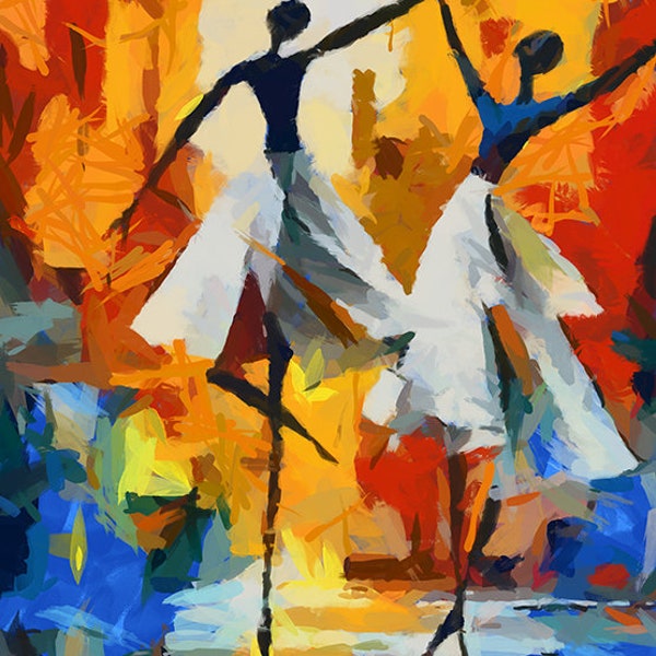Abstract Women Dancing Painting - Etsy