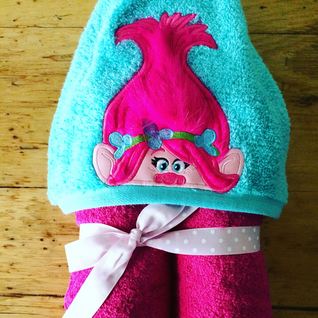 Princess Troll or Boy Troll Inspired Hooded Towel, Kids Large Hooded ...