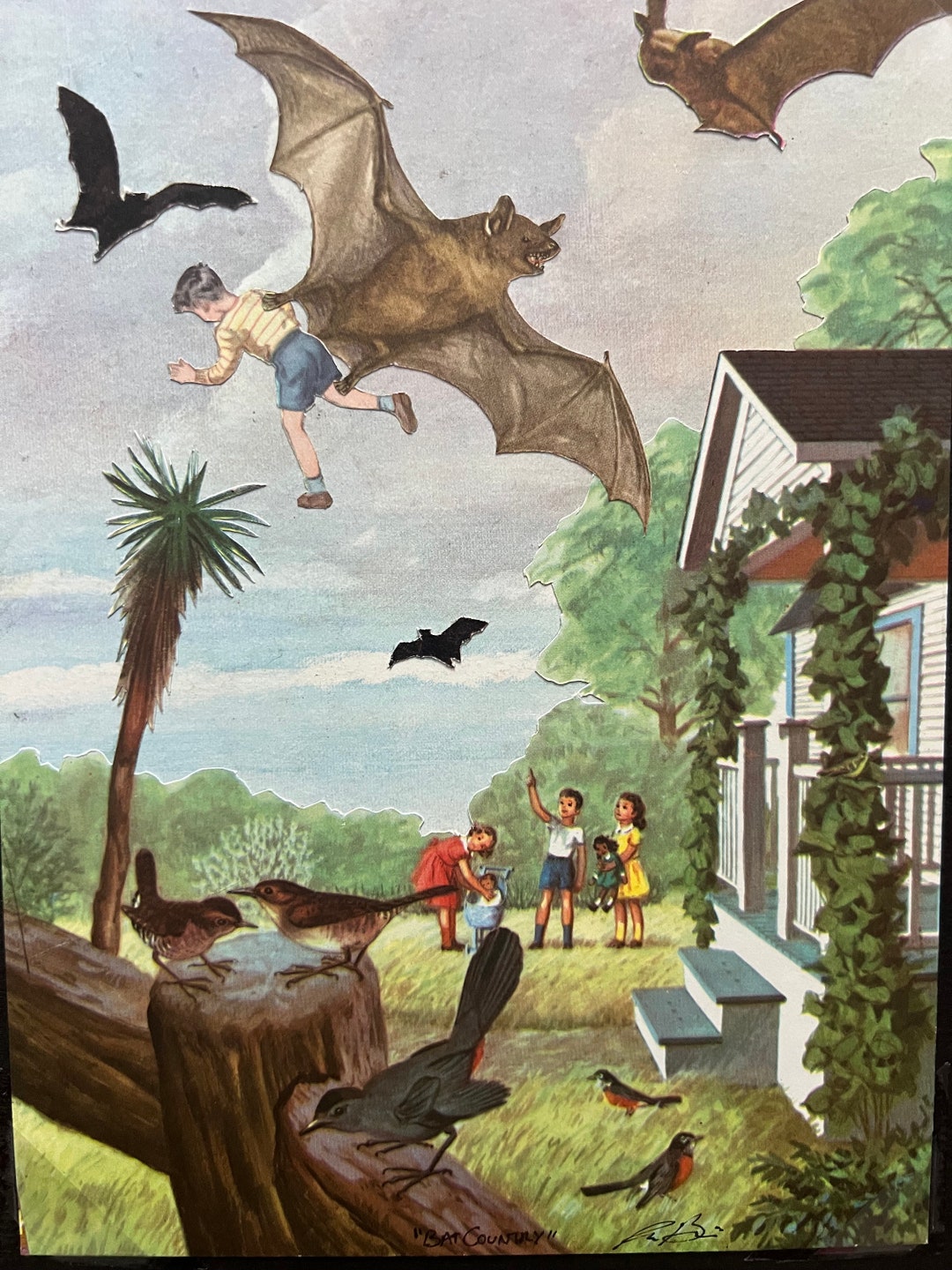 Bat Country, an Original Hand Cut Art Collage Remembering the Childhood ...