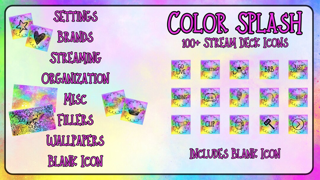 Stream Deck Icons | Color Splash | 100+ Icons in Two Colors for Twitch ...