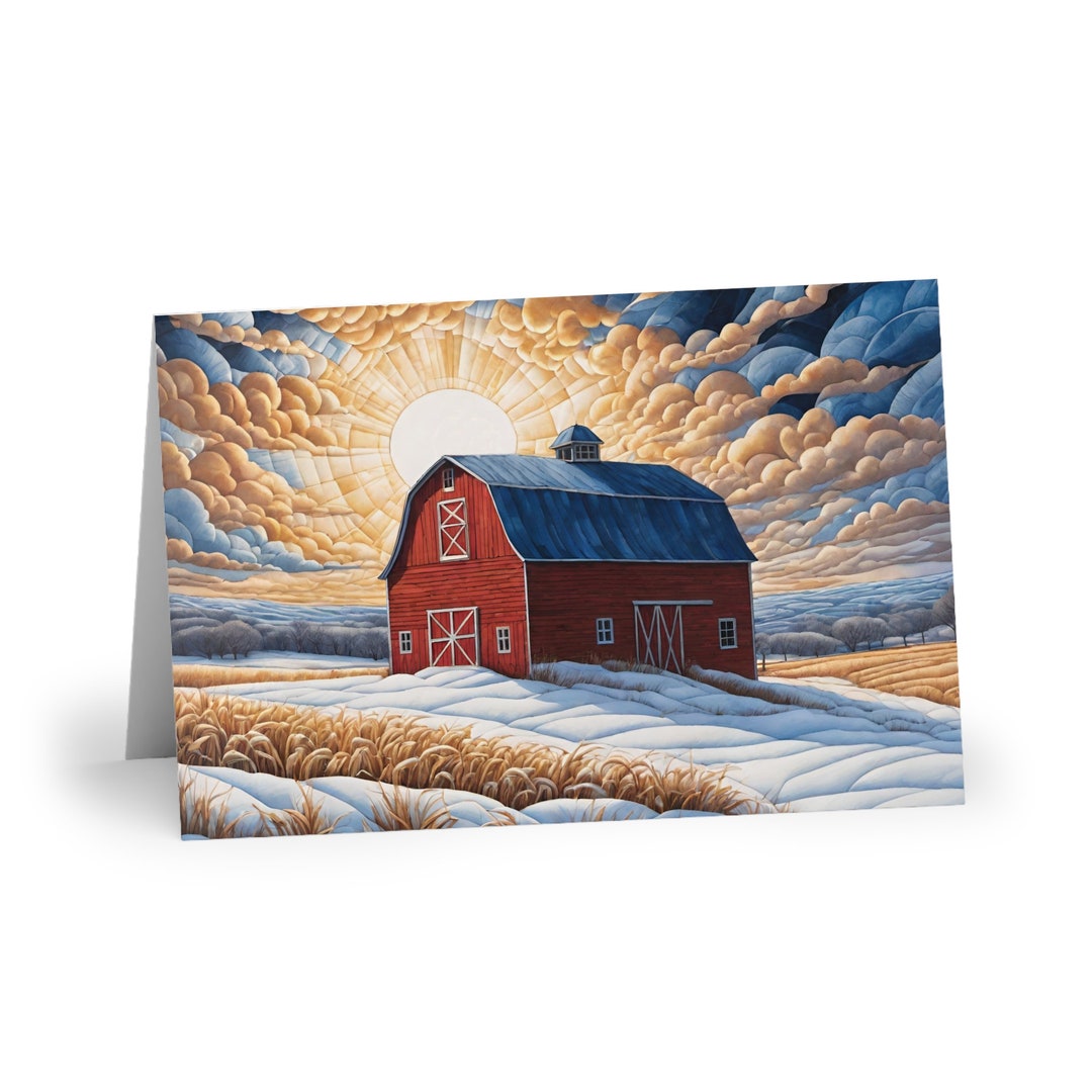 Red Barn Greeting Cards - Horizontal (1 or 10-pcs) Ships From Canada - Etsy
