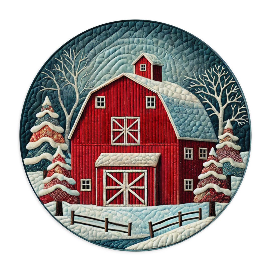 Rustic Wintery Barn Mouse Pad - Etsy