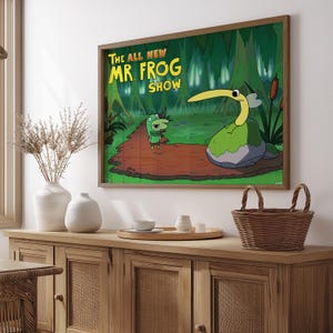 Mr. Frog Show Poster | Smiling Friends Cartoon Wall Art | Funny Decor ...