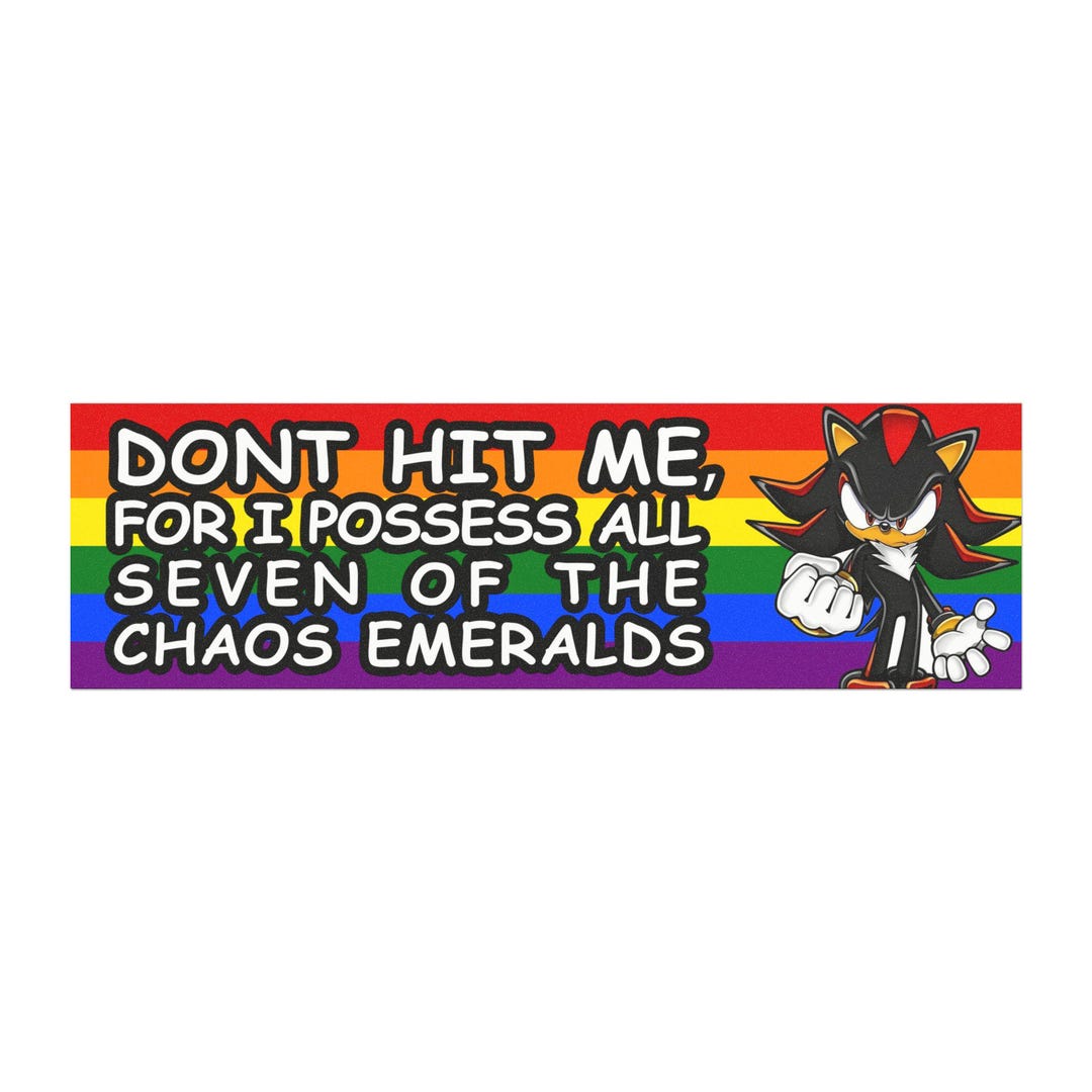 Shadow the Hedgehog Car Magnet | Chaos Emerald Meme, Rainbow Pride ...