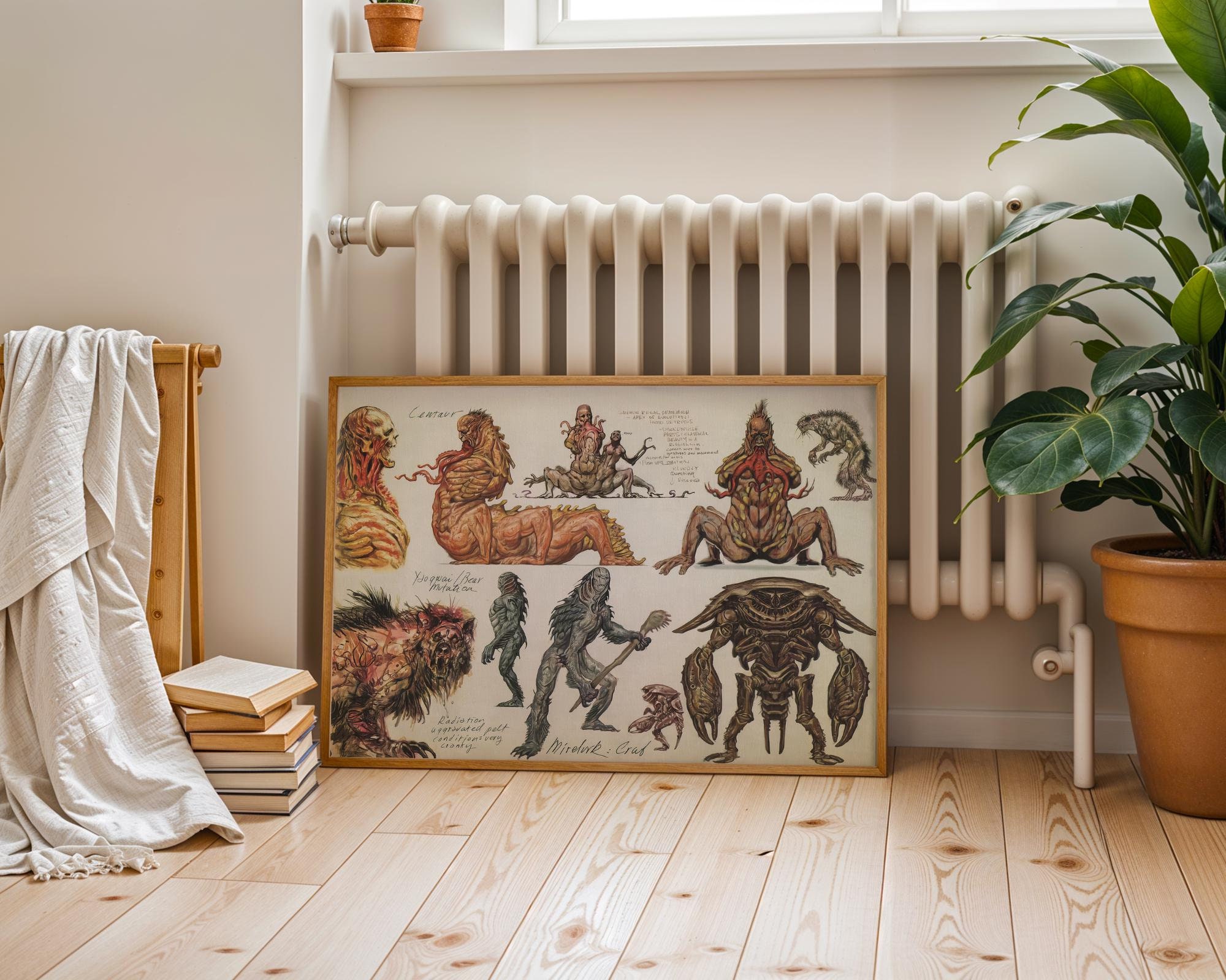 Fallout Monsters Poster | Vintage-inspired Gaming Art Print | Unique ...