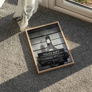 Feathers Mcgraw Mugshot Poster Vintage Film Decor Wallace & Gromit Art ...