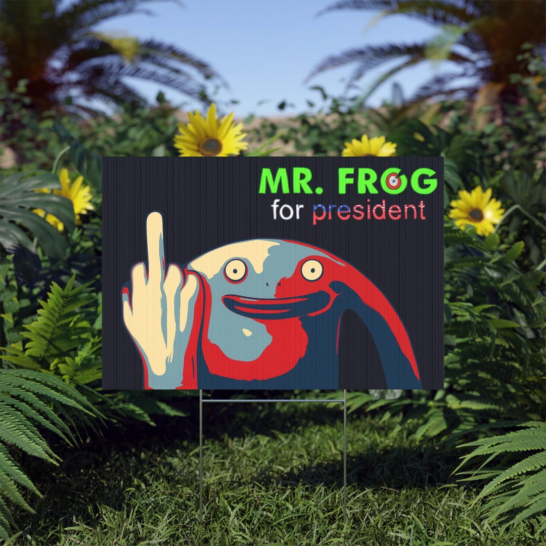 Mr. Frog for President Lawn Sign – Funny Outdoor Yard Decor - Etsy
