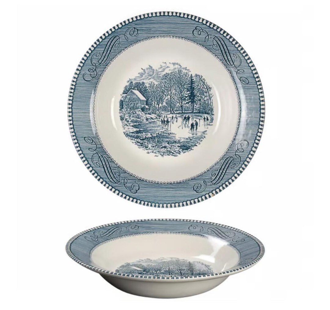 Set of 6 Currier and Ives Rim Soup Bowl by Royal (USA) - Etsy