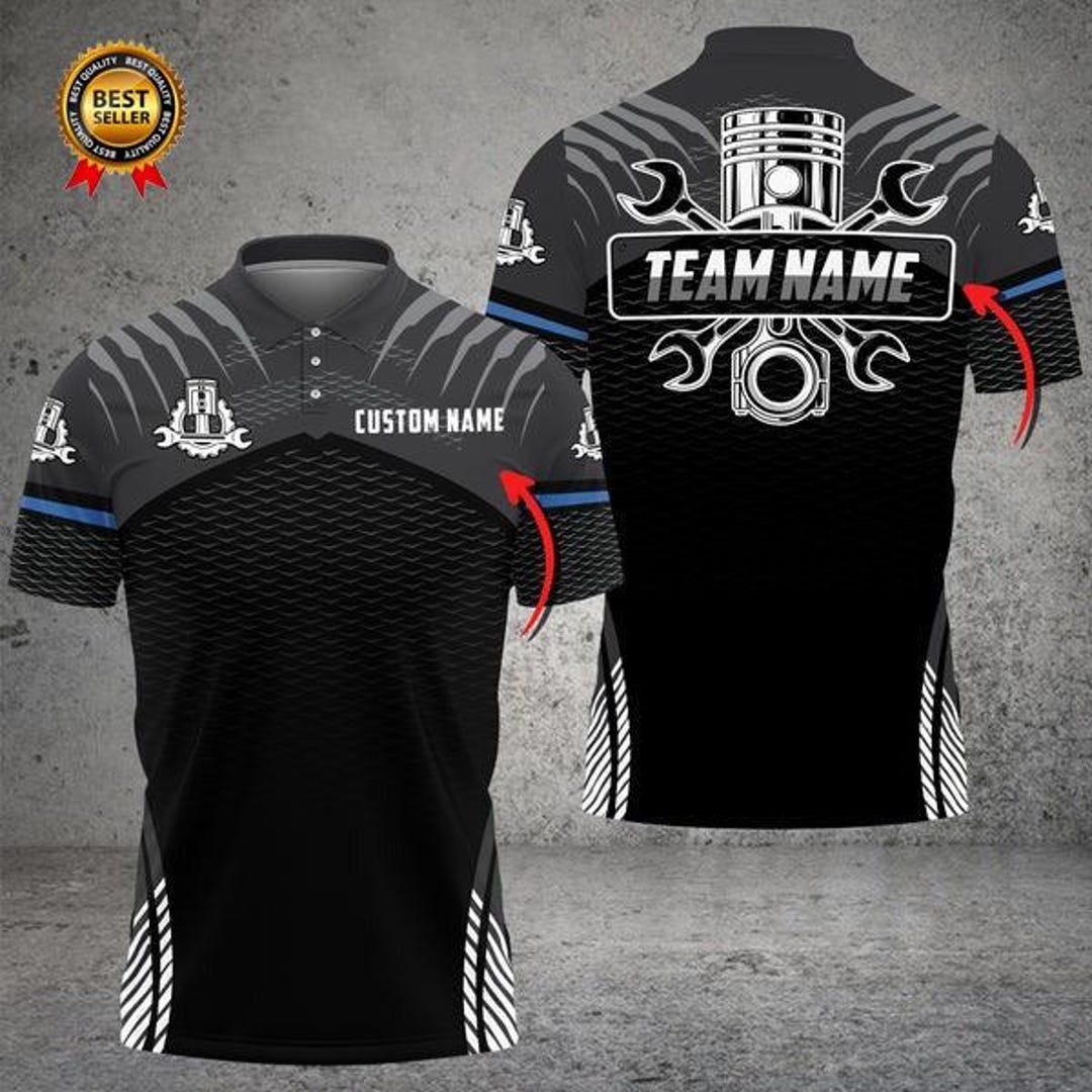 Custom Mechanic Polo Shirt - Personalized Team & Name Design - Etsy