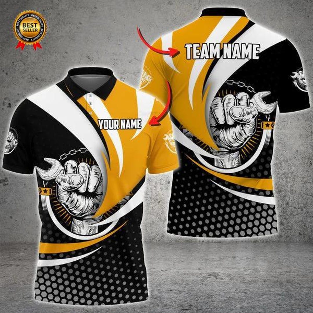 Custom Mechanic Polo Shirt - Personalized Wrench Design for Mechanics ...