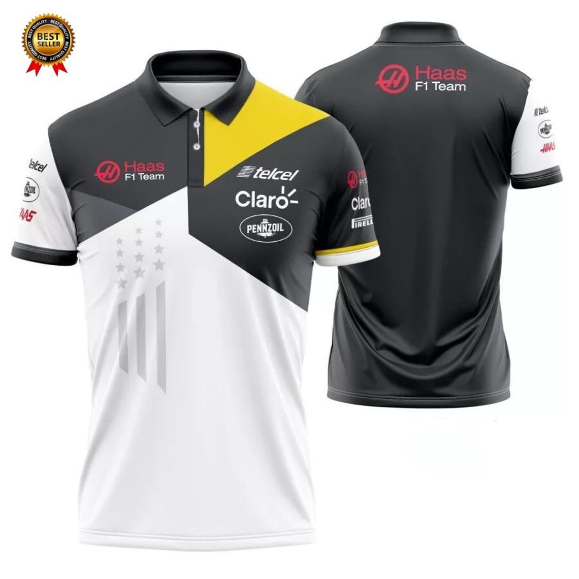 Haas Racing F1 Team Polo Shirt White All Size - Etsy