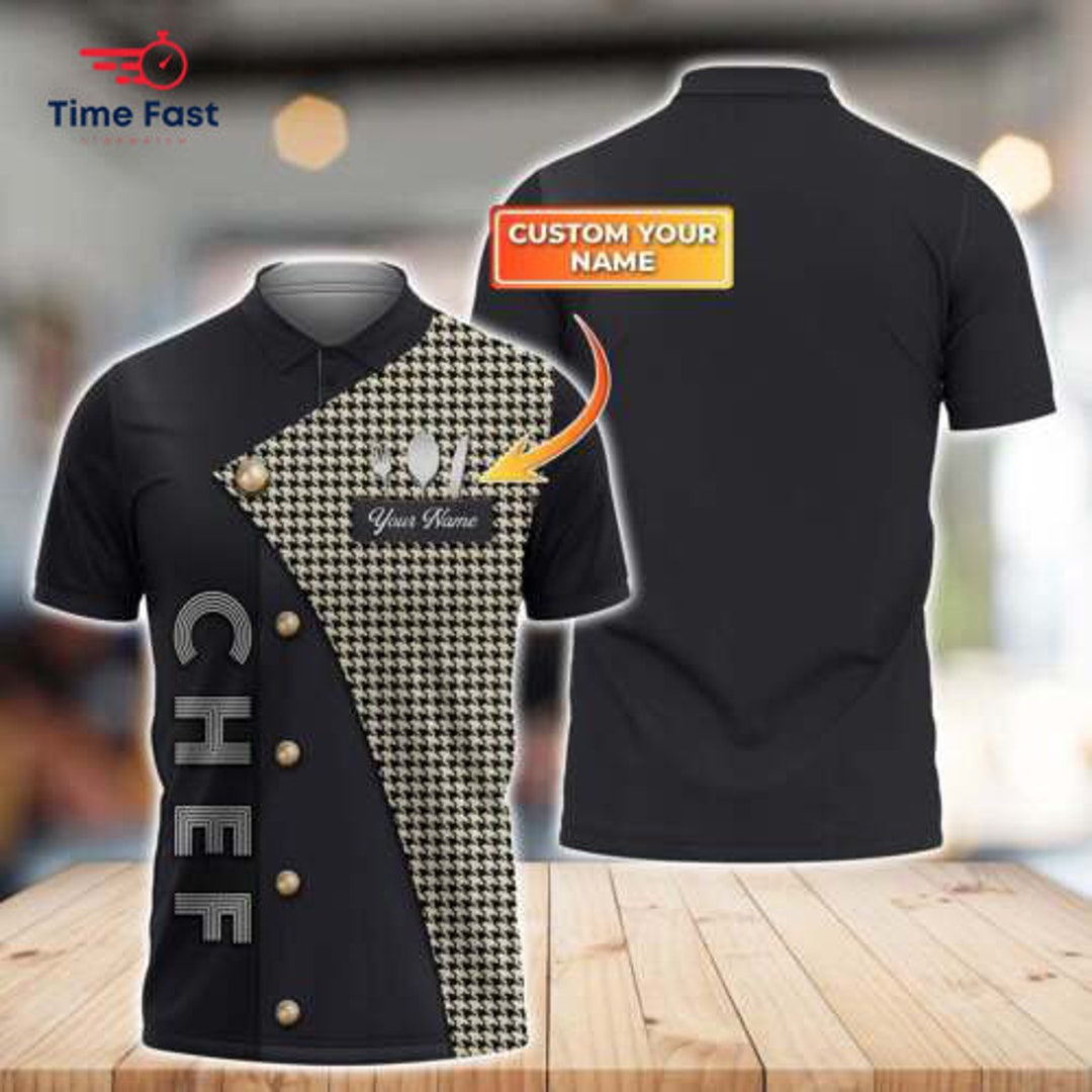 3D Chef Polo Shirt Custom Name Chef Polo Shirt Chef Outfit Shirt for ...