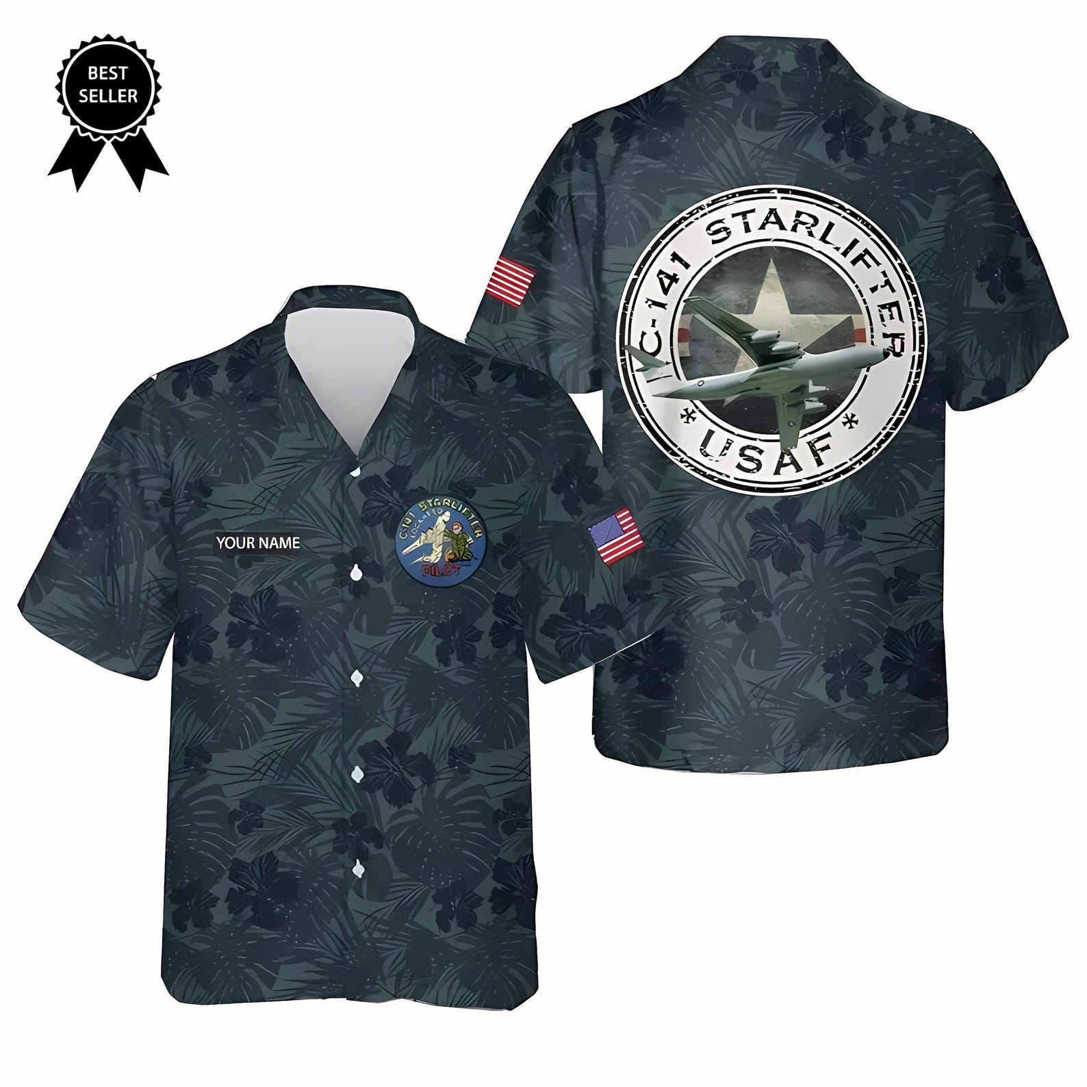 Custom Name U.S. Air Force C-141 Loadmaster Hawaiian Shirt - 3D ...
