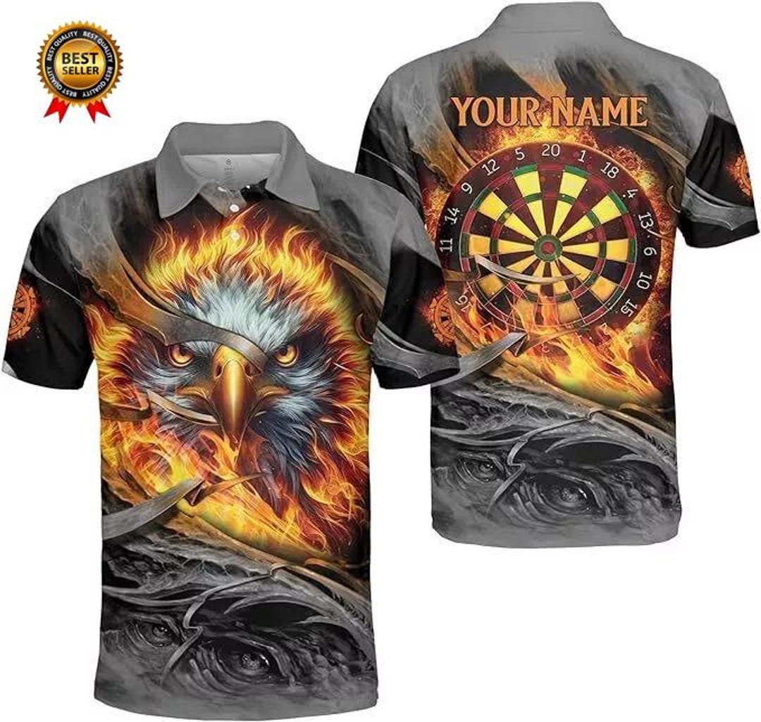 Personalized Dart 3D Polo Shirts, Dart Jerseys Darts Polos Shirt for ...