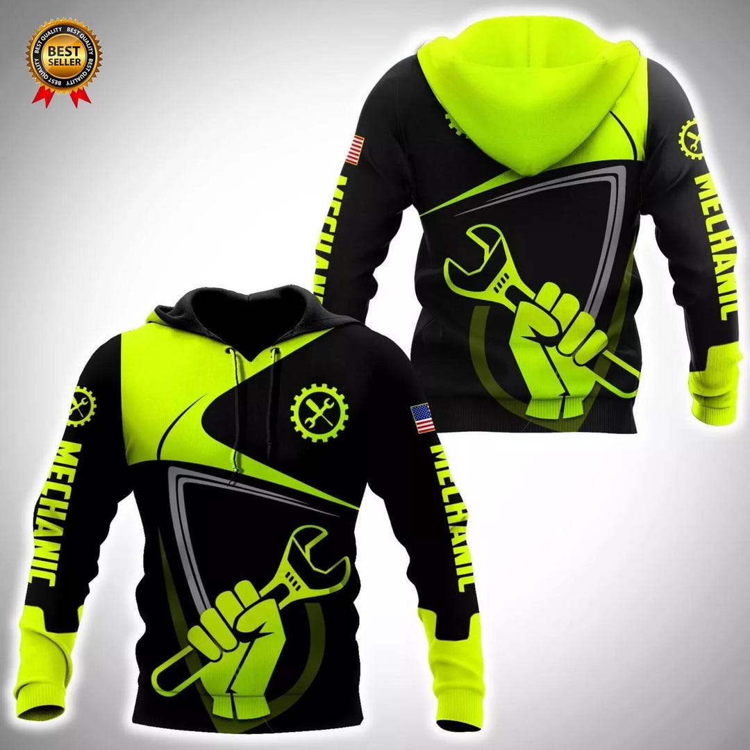 Mechanic Hoodie - Bold Wrench Design for Professionals - Etsy