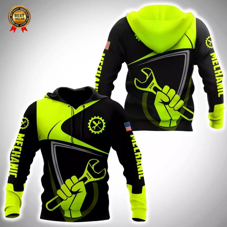 Mechanic Hoodie - Bold Wrench Design for Professionals - Etsy