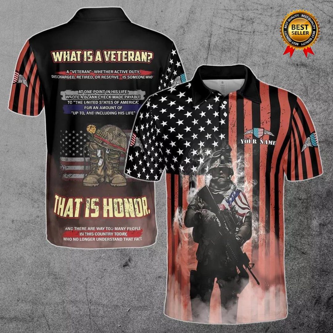 Personalized What is A Veteran U.S Army American Short Sleeve Men's ...