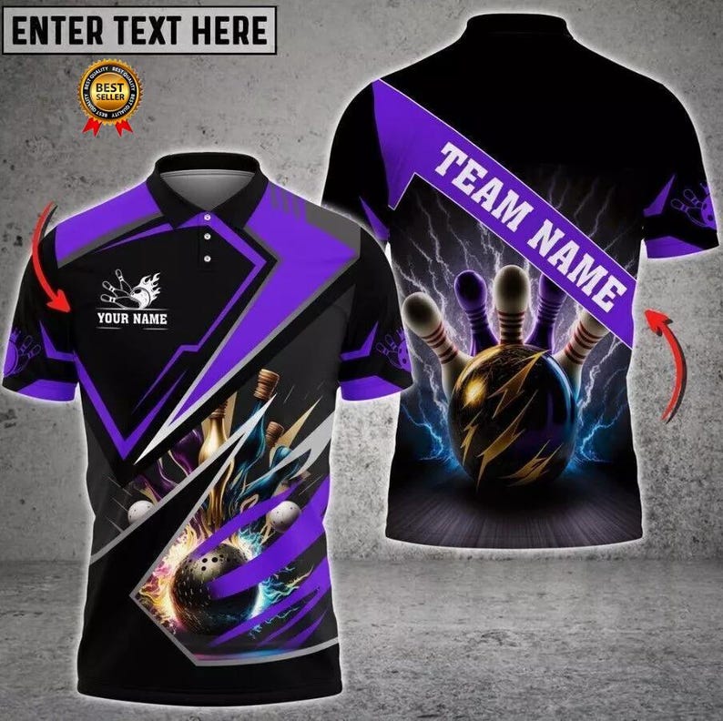 Custom Name Bowling Team 3D Polo Shirt - Personalized Bowling Team Name ...