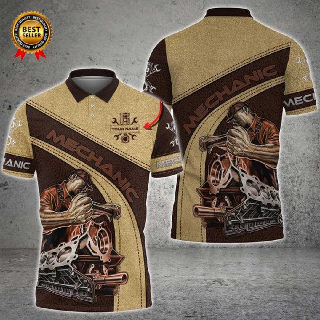 Custom Mechanic Polo Shirt - Personalized Engine Repair Design for ...