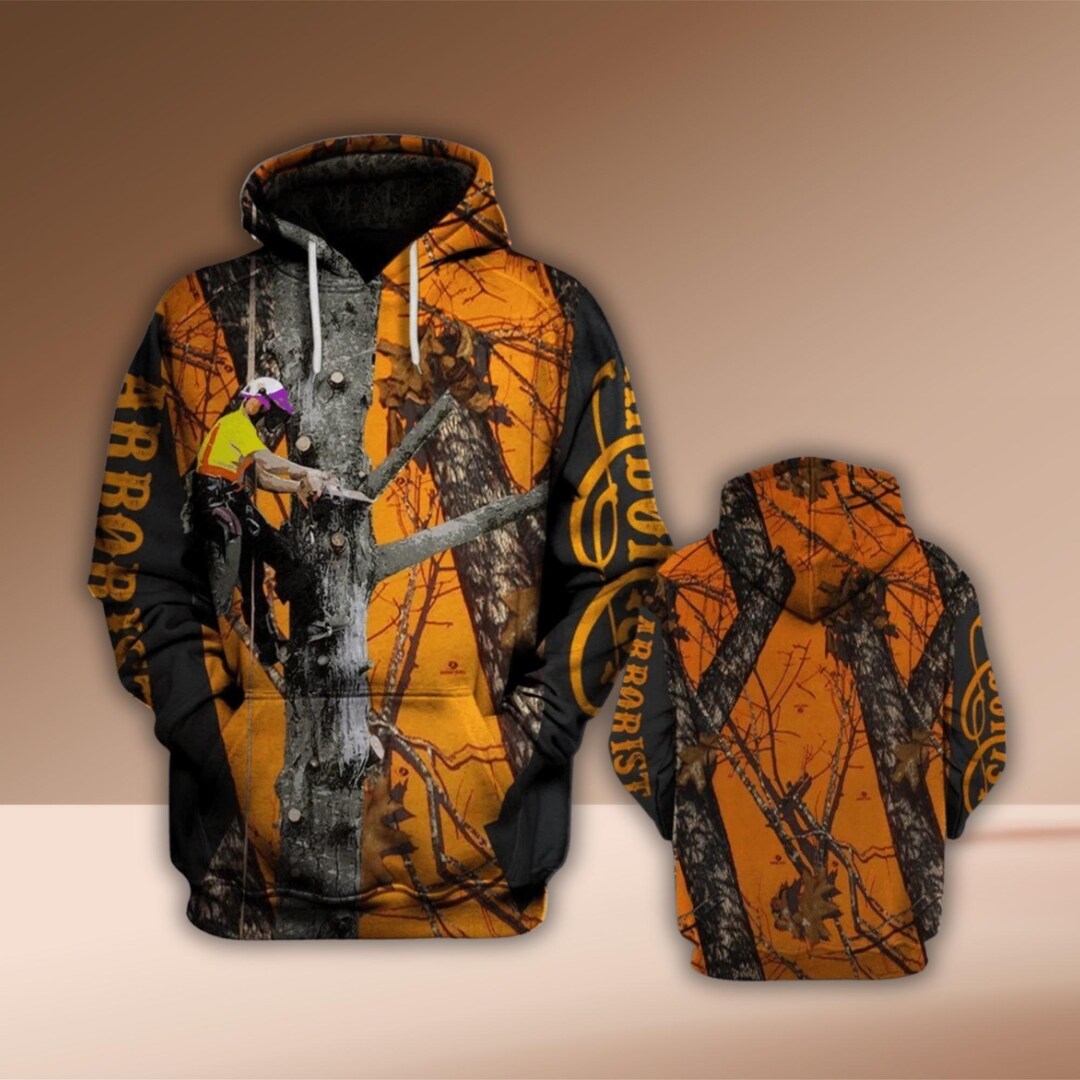 Arborist Tree Climber 3D Hoodie – Chainsaw Worker Camo All Over Print ...