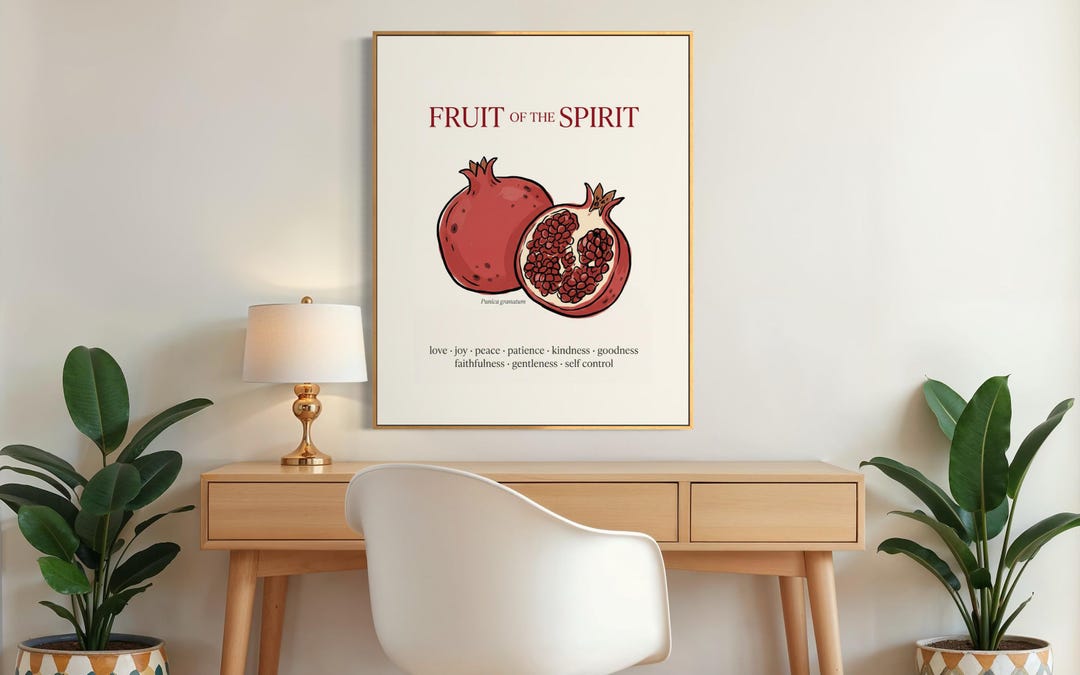 Fruit of the Spirit Wall Art Christian Botanical Print Bible Verse ...