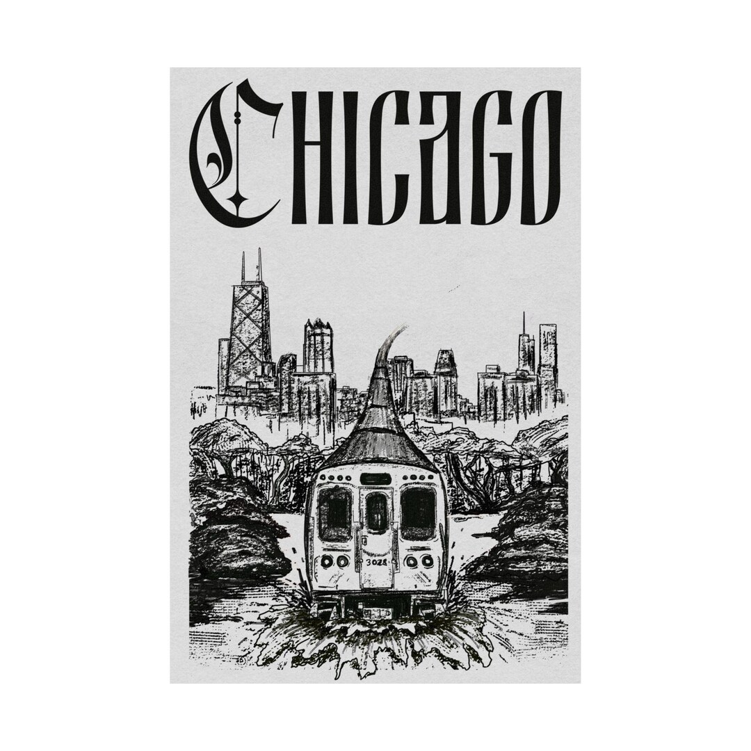 Chicago Vintage City Art, Wall Decor, Home Decoration, Gift for Chicago ...