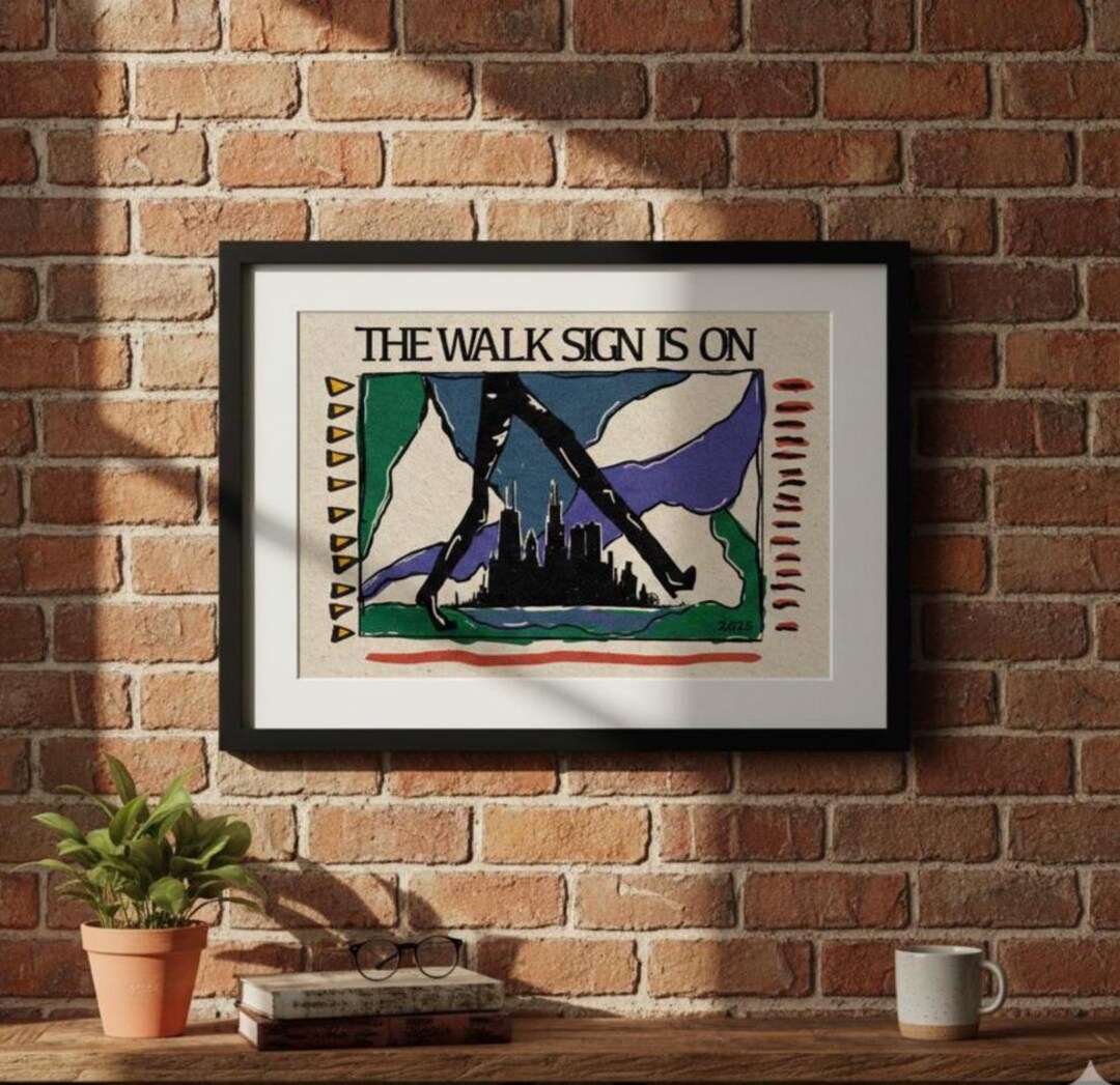 Chicago Walkable City Poster – Urban Wall Art, Pedestrian Rights City ...