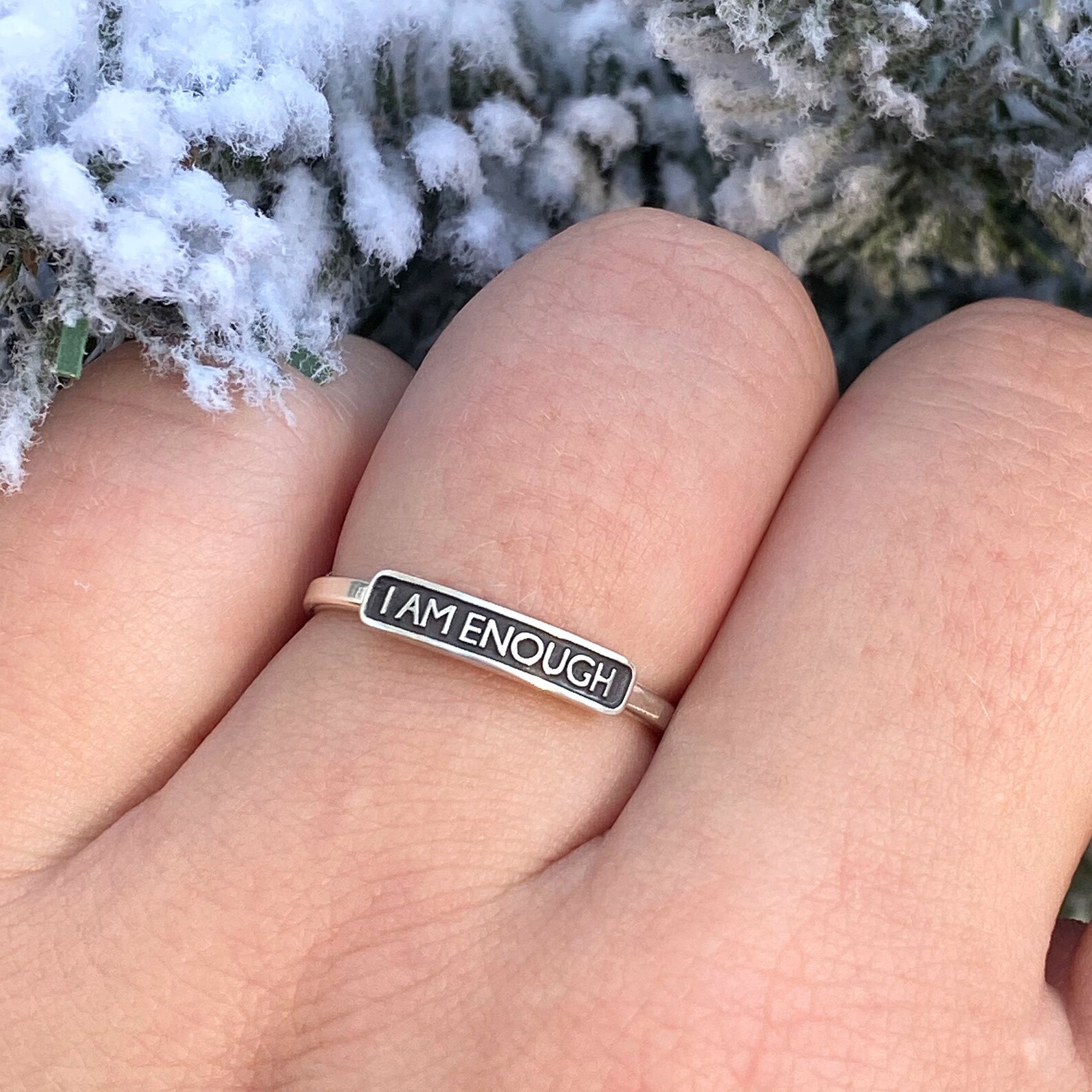 I Am Enough Inspirational Ring Personalized Ring - Etsy