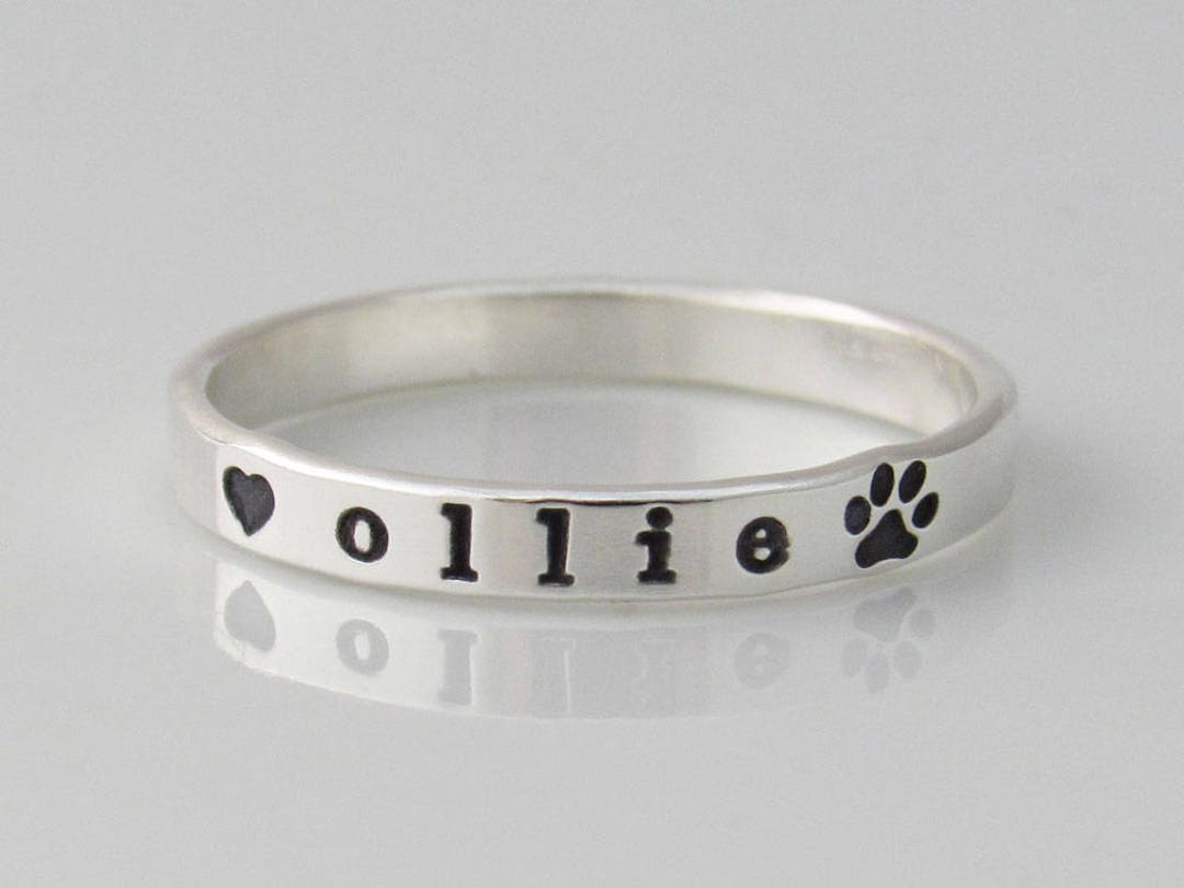 Paw Print Ring, Dog Ring, Personalized Pet Ring, Paw Print Jewelry, Pet ...