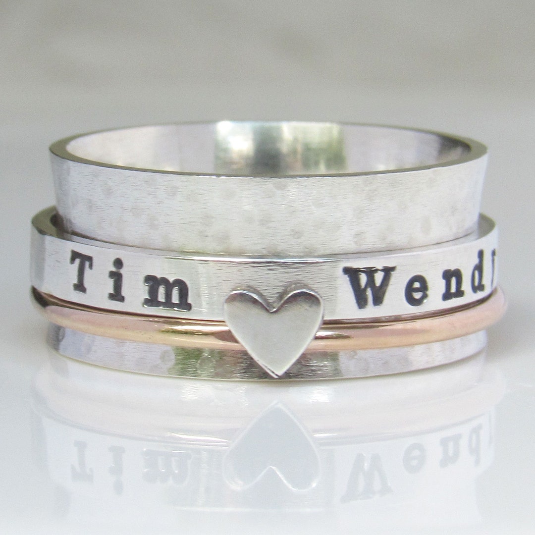 Personalized Spinner Ring, Personalized Ring, Spinner Ring for Women ...