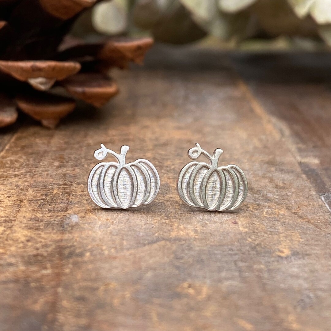 Cute Pumpkin Earrings, Pumpkin Studs, Halloween Earrings, Fall Earrings ...