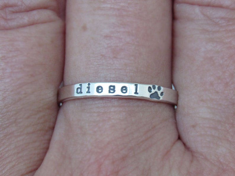 Paw Print Ring Dog Ring Personalized Pet Ring Paw Print | Etsy