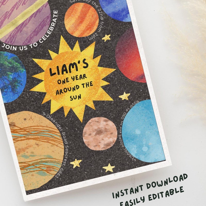 Solar System Invite - Etsy