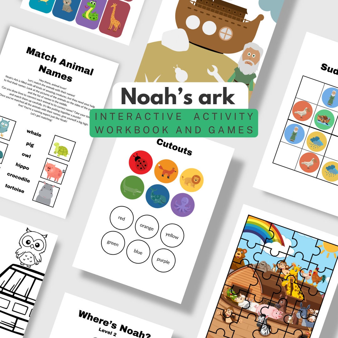 Noah's Ark Adventure: Printable Montessori Interactive Bible Activity ...