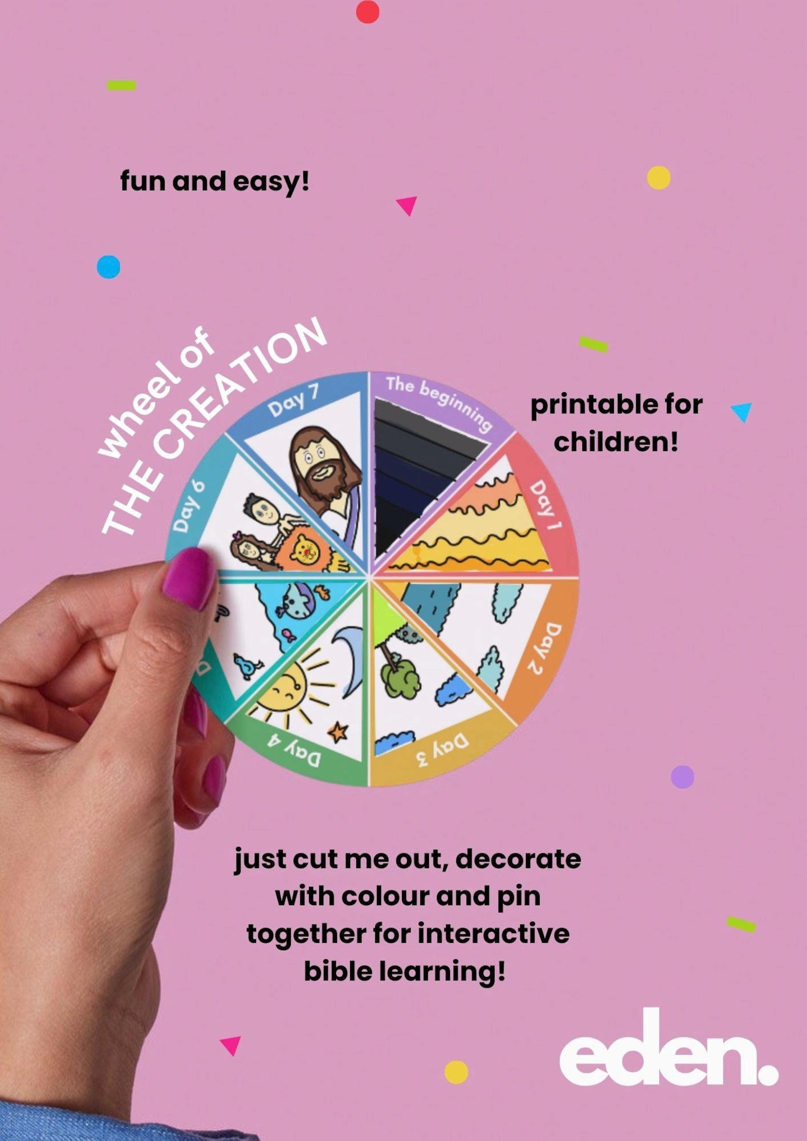 Wheel of the Creation Printable Bible Jesus Children - Etsy