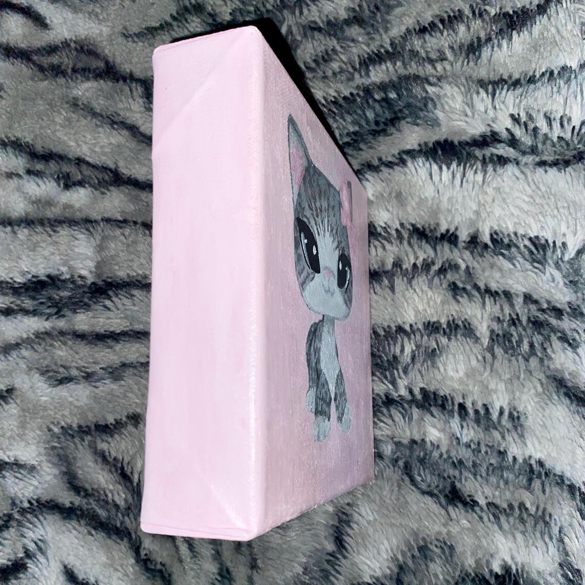 6x6” Original Acrylic Artwork 3D Canvas Painting LPS (littlest Pet ...