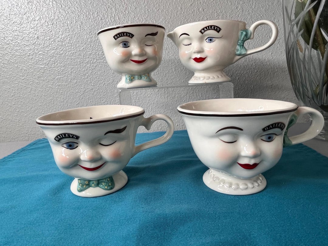 Baileys 1996 Limited Edition "yum" Ceramic Face Bowl & Creamer Set - Etsy