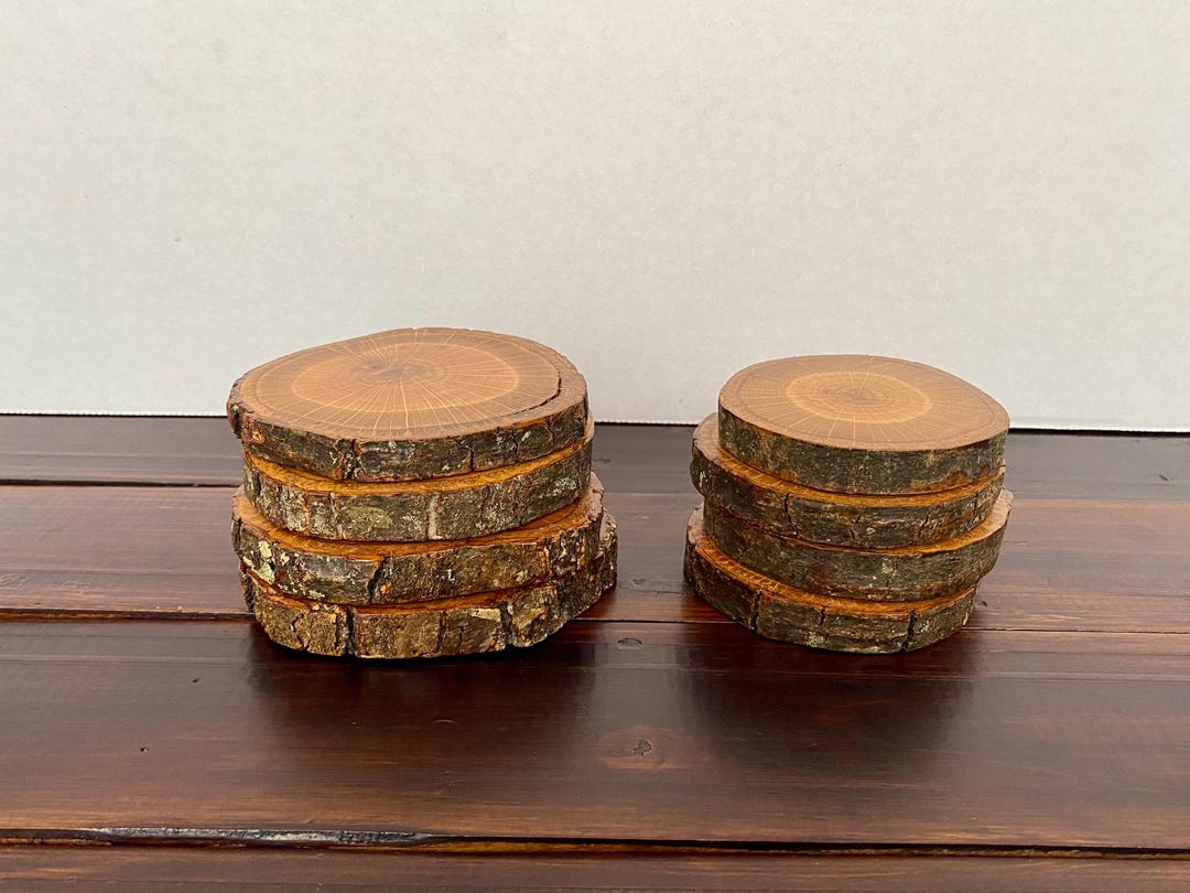 Natural Red Oak Wood Coasters - Wood Slices - Wedding Décor - Home ...
